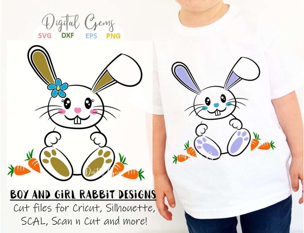 Bunny Rabbits Easter Svg / Dxf / Eps / Png Files. Download. | Etsy