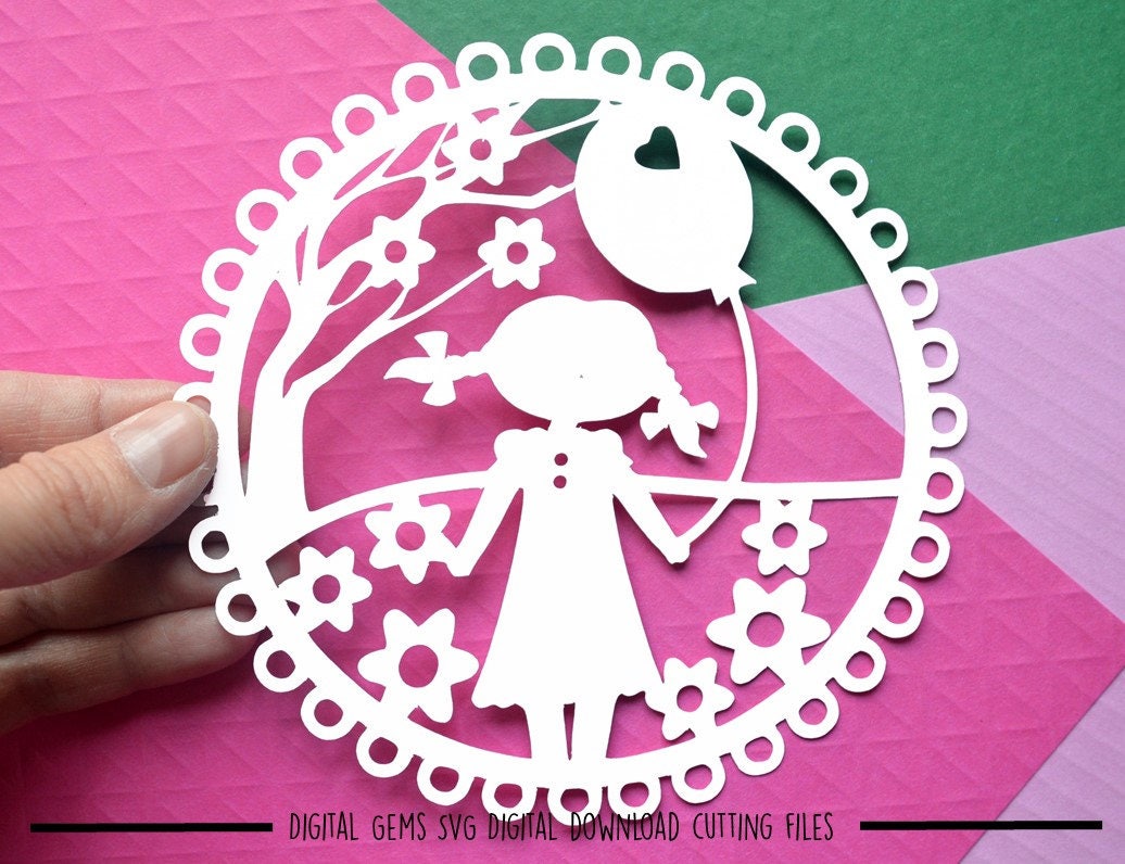 Girl Paper Cut Svg / Dxf / Eps Files and Pdf / Png Printable | Etsy