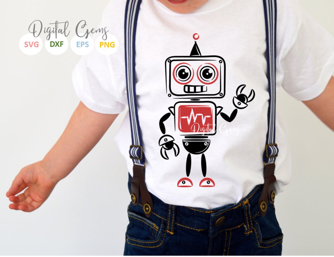 Boy Robot Svg / Dxf / Eps / Png Files. Download. Compatible With Cricut ...