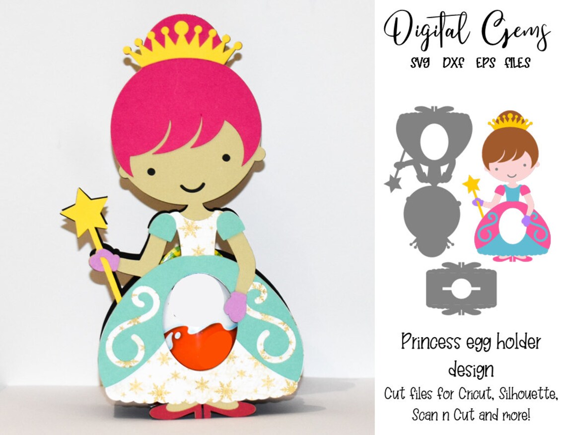 Princess Egg Holder Design, Easter Svg / Dxf / Eps Files. Digital ...