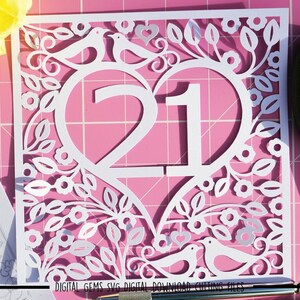 Number 21 Paper Cut Svg / Dxf / Eps / Files and Pdf / Png Printable ...