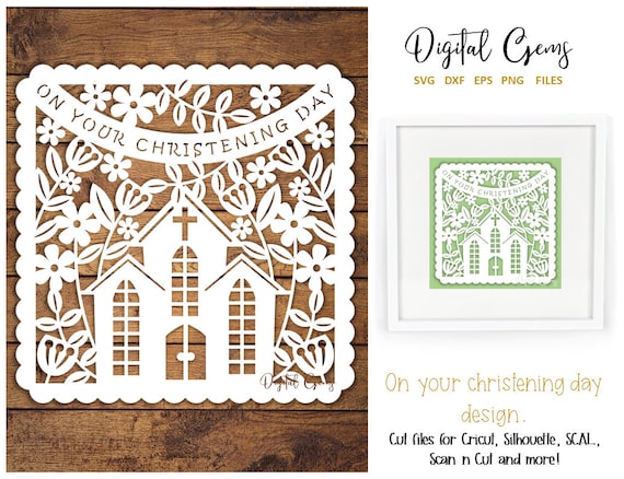 Christening Paper Cut Design. Svg / Dxf / Eps / Png Files and - Etsy UK
