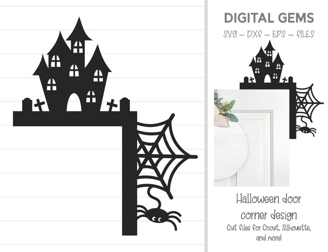 Halloween Door Corner Design Svg / Dxf / Eps / Png Files. Digital ...