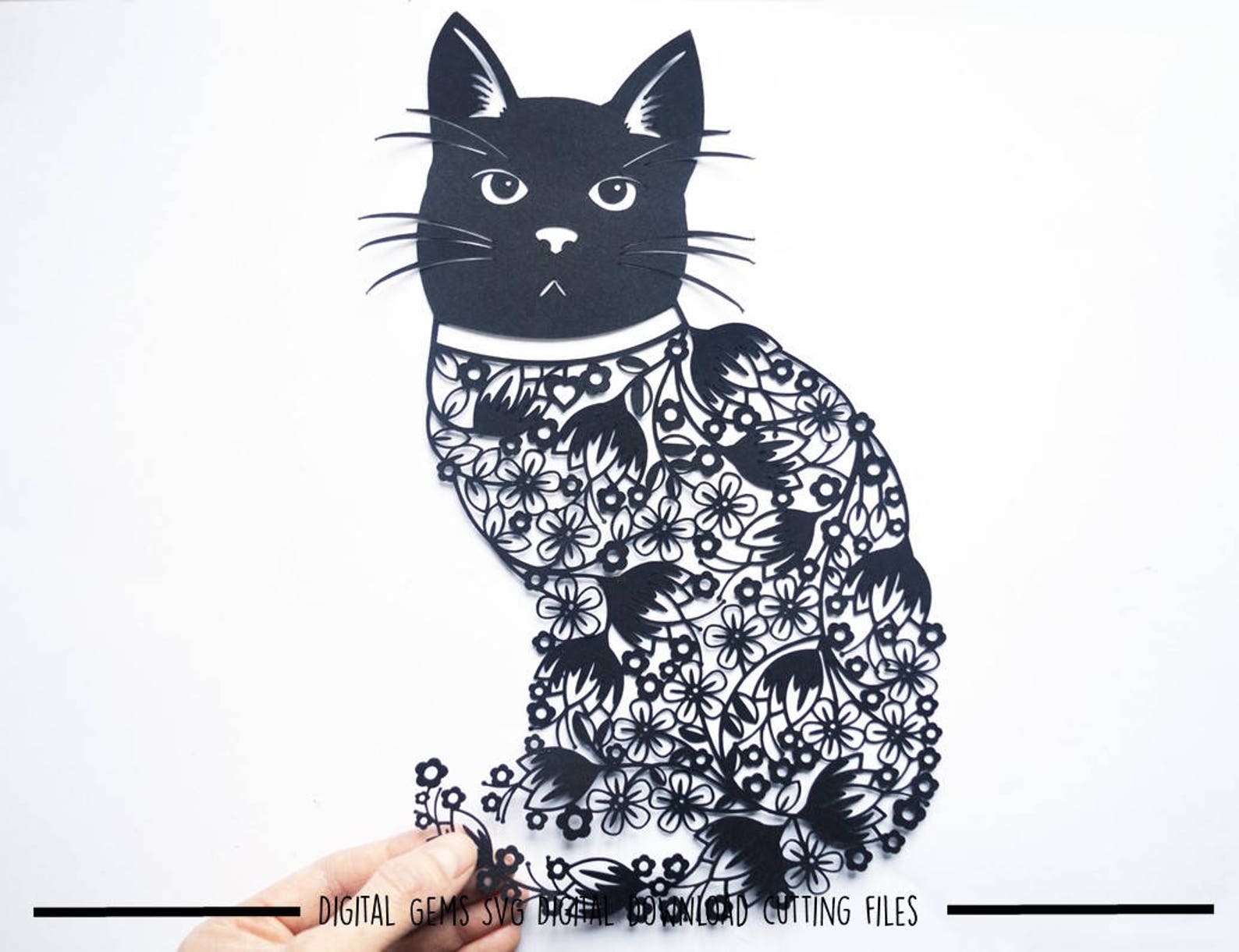 Cat Paper Cut Svg / Dxf / Eps / Files and Pdf / Png Printable Templates ...
