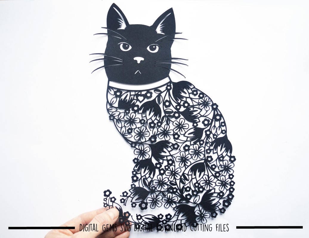 Cat Paper Cut Svg / Dxf / Eps / Files and Pdf / Png Printable | Etsy UK