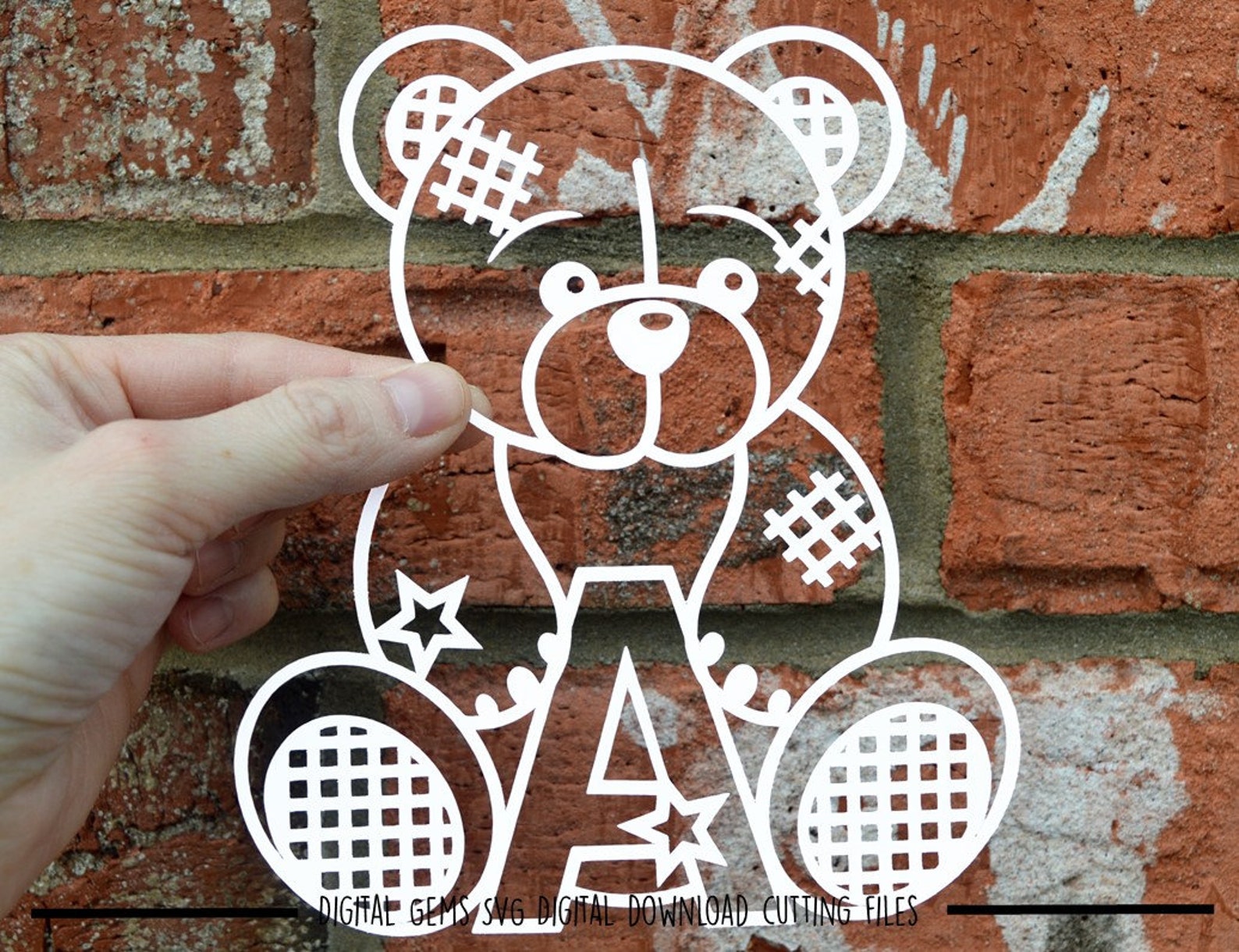 Teddy Bear Letter A Paper Cut Svg / Dxf / Eps / Files and Pdf / Png ...
