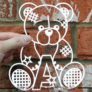 Teddy Bear Letter A Paper Cut Svg / Dxf / Eps / Files and Pdf / Png ...