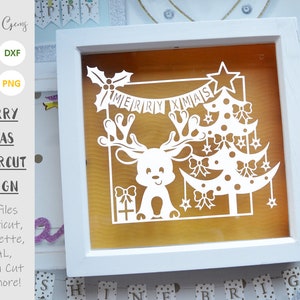 Christmas Reindeer Paper Cut Svg / Dxf / Eps / Files and Pdf / Png ...