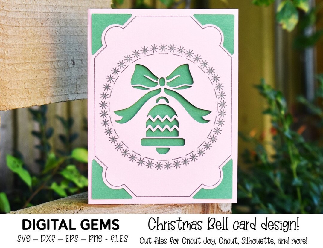 Christmas Bell Insert Card Design. Digital Download, Cricut Joy ...