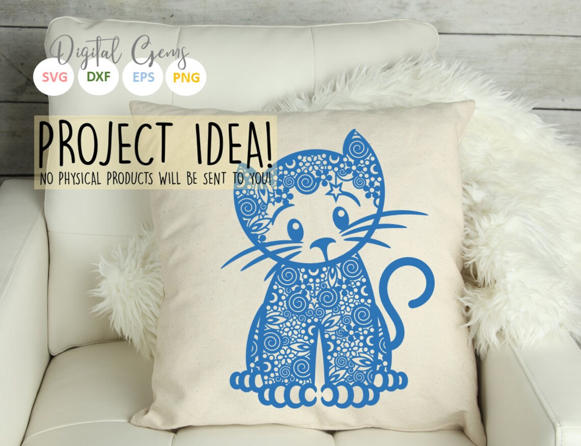 Zentangle Cat Paper Cut. Svg / Dxf / Eps / Files and Pdf / Png - Etsy