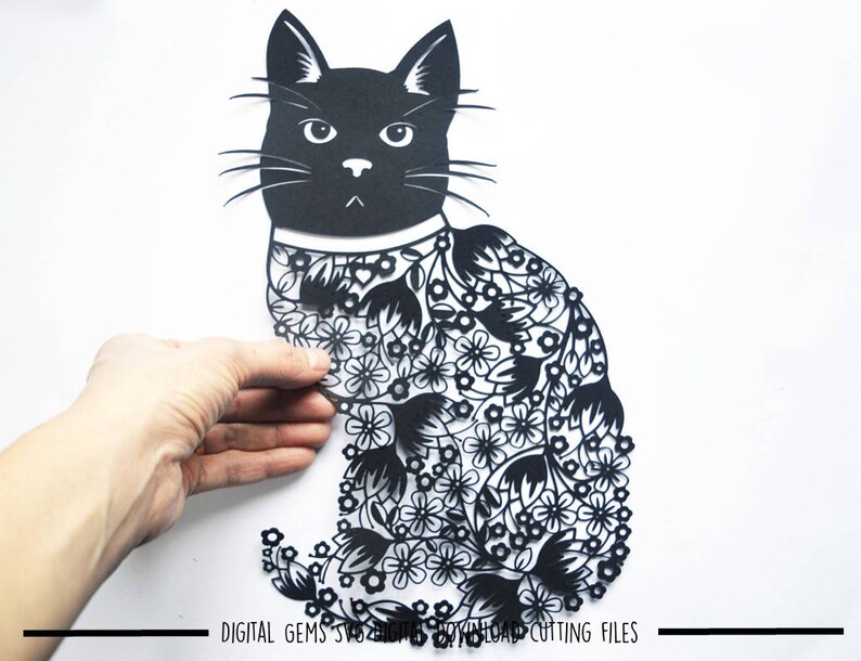 Cat Paper Cut Svg / Dxf / Eps / Files and Pdf / Png Printable Templates ...