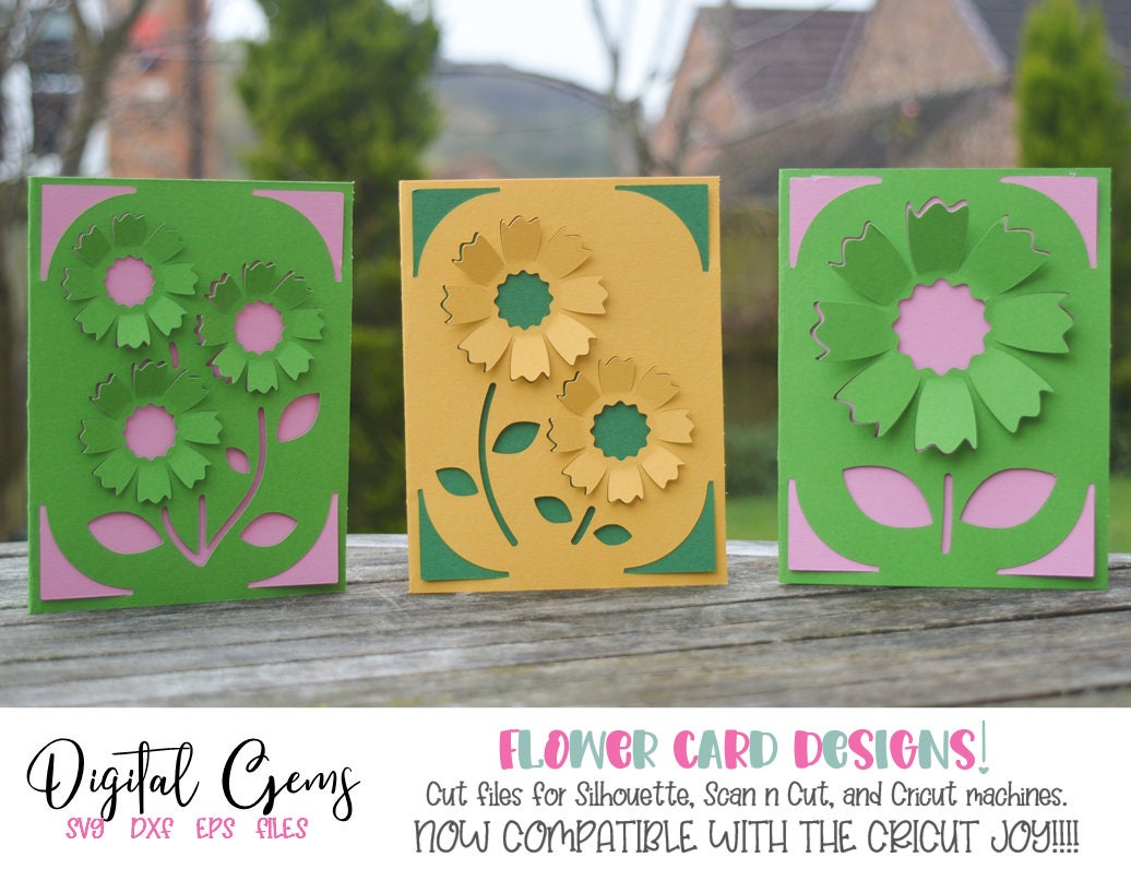 Flower pop out card designs svg / dxf / eps files. Digital | Etsy