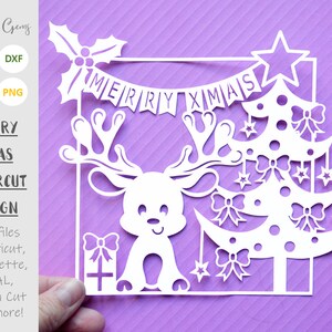 Christmas Reindeer Paper Cut Svg / Dxf / Eps / Files and Pdf / Png ...
