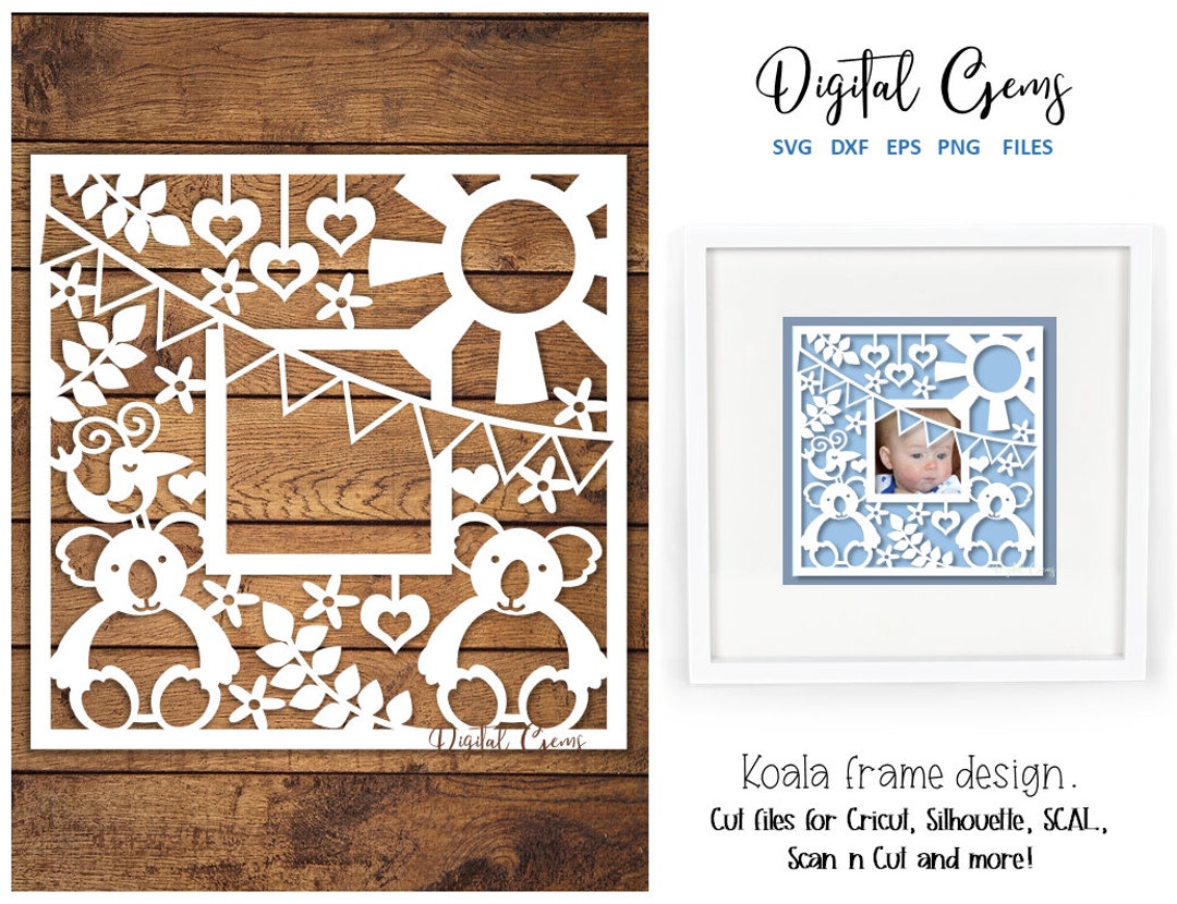 Koala Photo Frame Design. Svg / Dxf / Eps / Png Files and Pdf / Png ...
