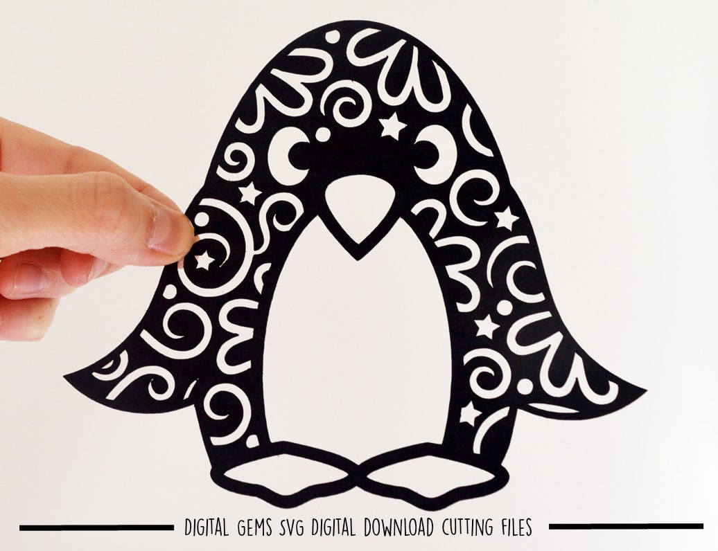 Penguin Paper Cut Svg / Dxf / Eps / Files and Pdf / Png Printable ...