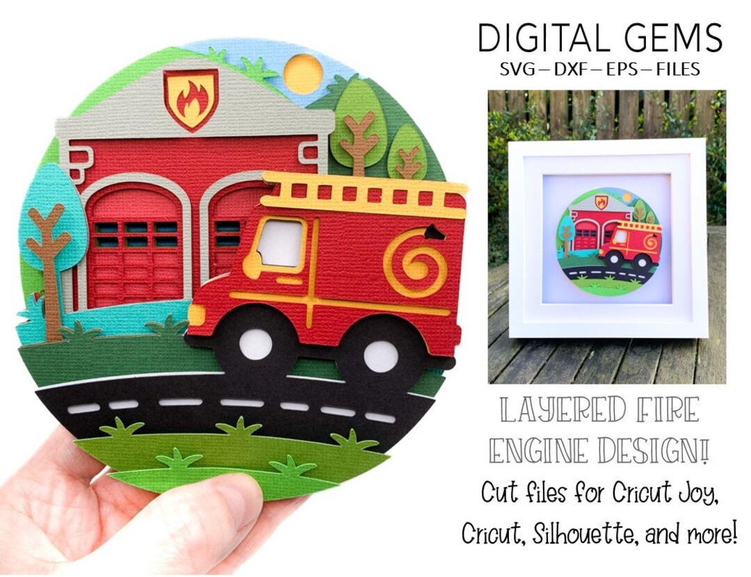 Fire Engine Shadow Box SVG: 3D Layered Design (digital Download) - Etsy