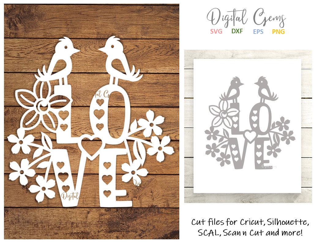 Love Paper Cut Design Svg / Dxf / Eps / Png Files and Pdf / - Etsy UK