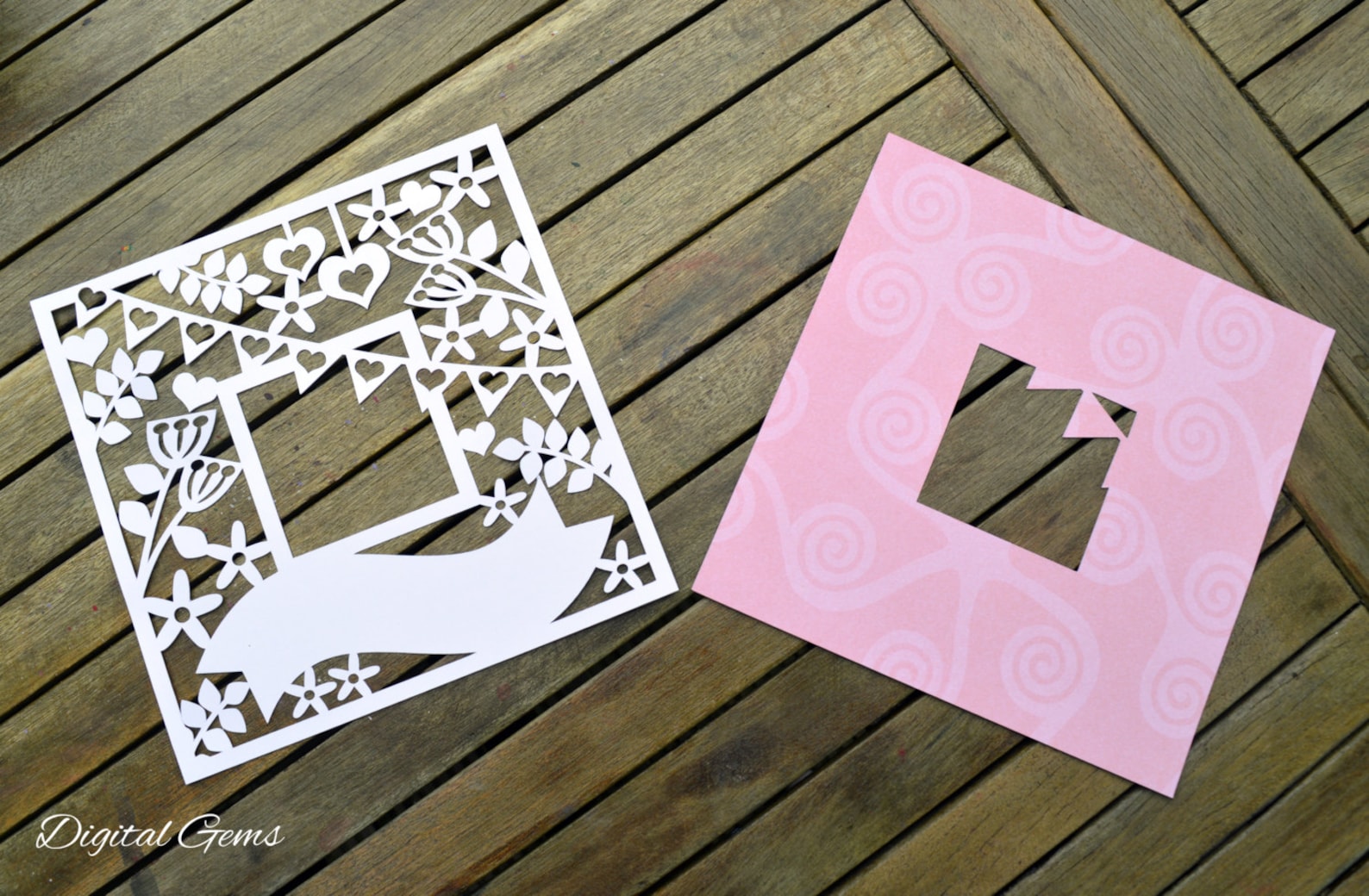 Flower Frame Paper Cut Design. Svg / Dxf / Eps / Png Files and Pdf ...