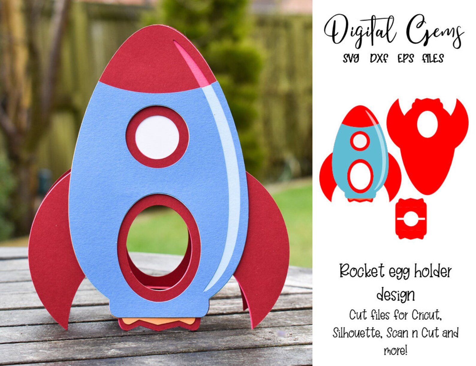 Rocket Egg Holder Design, Easter Svg / Dxf / Eps Files. Digital ...