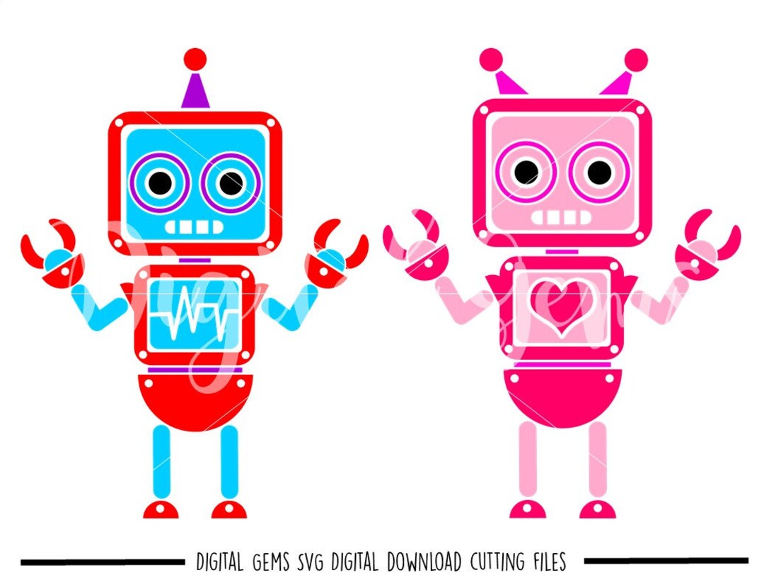 Robot Svg / Dxf / Eps / Png Files. Digital Download. Compatible With ...