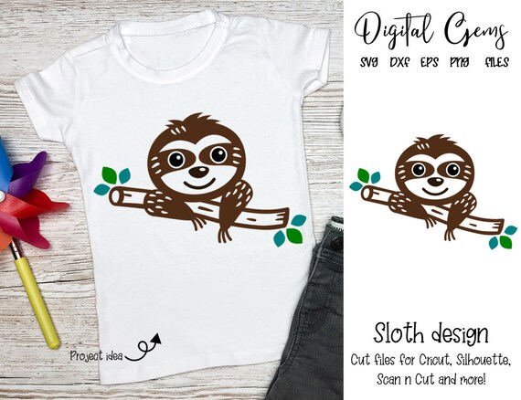 Sloth design svg / dxf / eps / png files. Digital download. | Etsy
