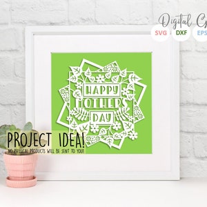 Happy Mothers Day Paper Cut Design. Svg / Dxf / Eps / Files and Pdf ...