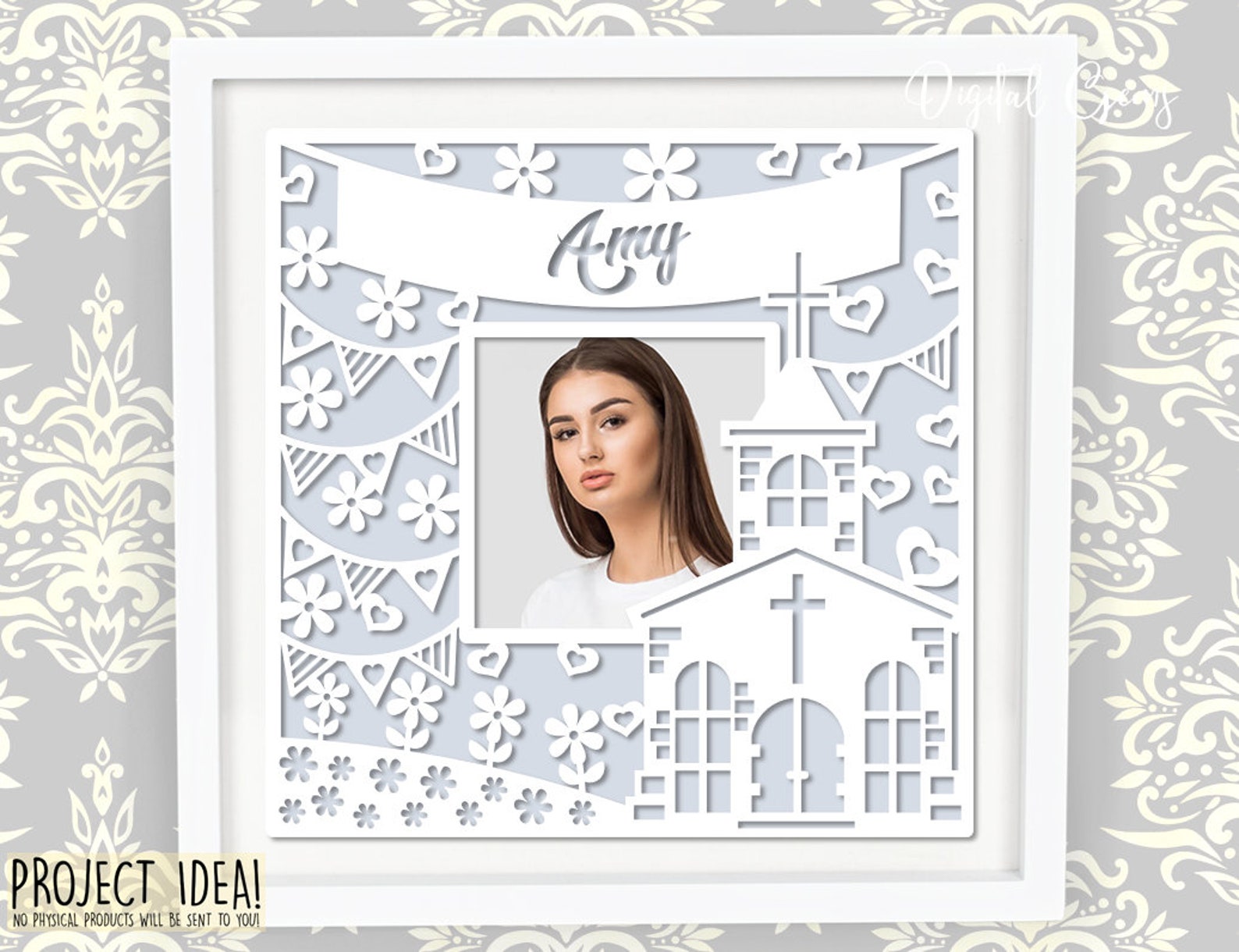 Church Frame Paper Cut Design. Svg / Dxf / Eps / Png Files and Pdf ...