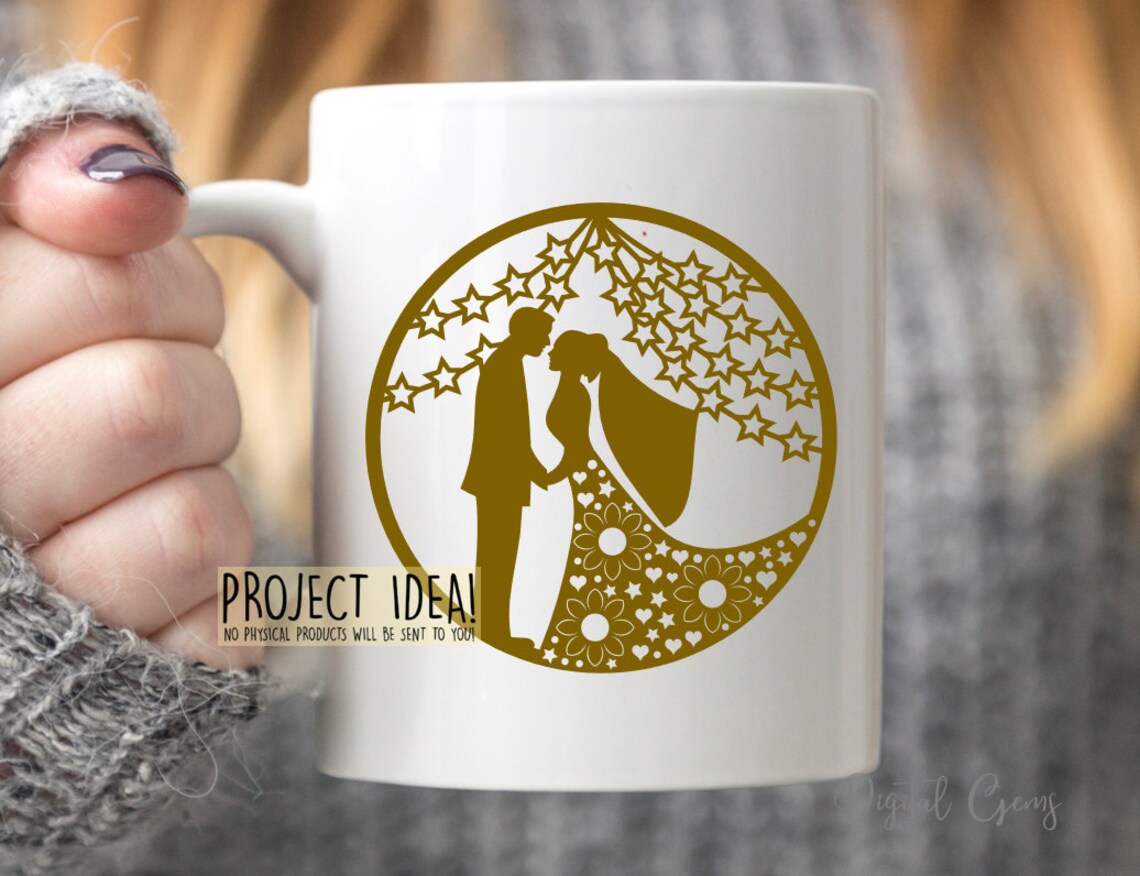 3D Wedding Paper Cut Design. Svg / Dxf / Eps / Png Files and Pdf / Png ...