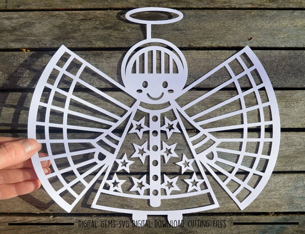 Angel paper cut svg / dxf / eps / files and pdf / png | Etsy