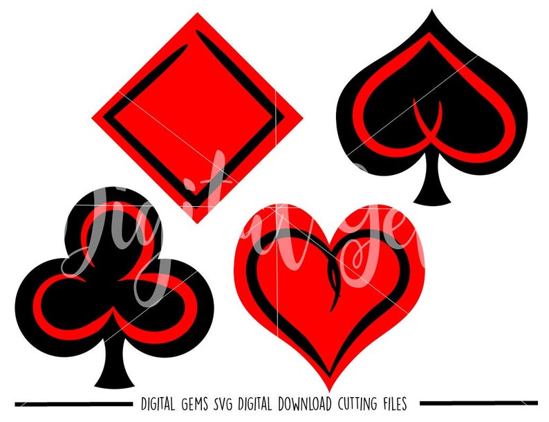 Playing Card Symbols Svg / Dxf / Eps / Png Files. Digital | Etsy