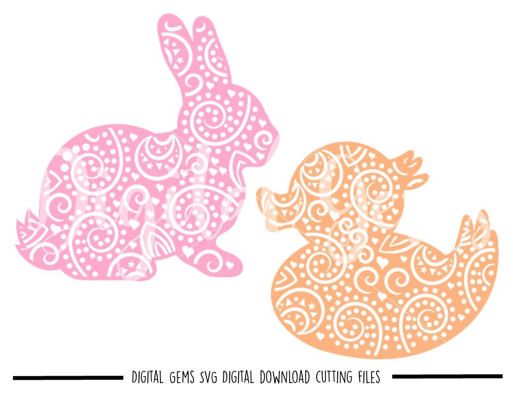 Bunny and Duck Svg / Dxf / Eps / Png Files. Digital Download. - Etsy