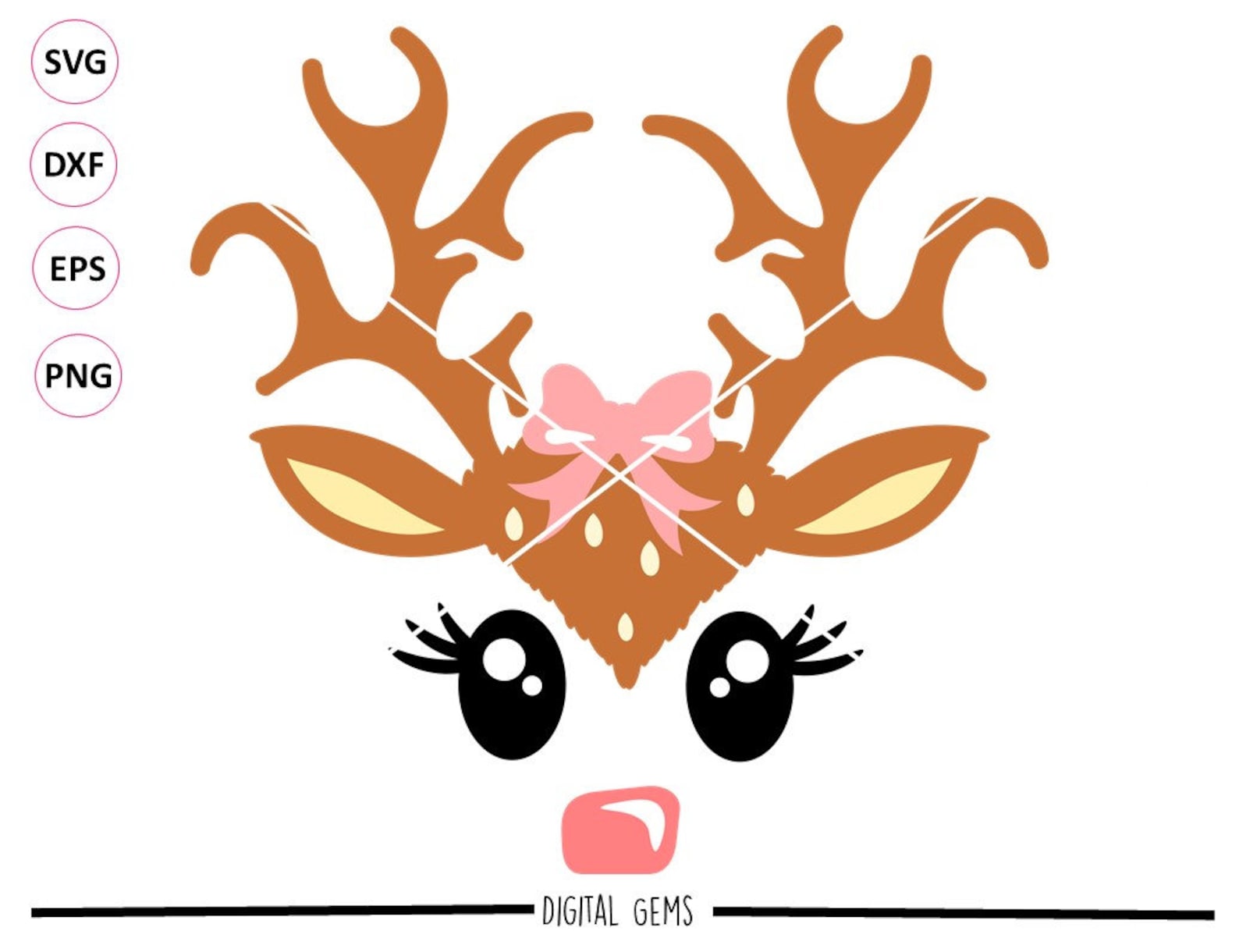 Reno face svg / dxf / eps / png files. Descarga digital. - Etsy España