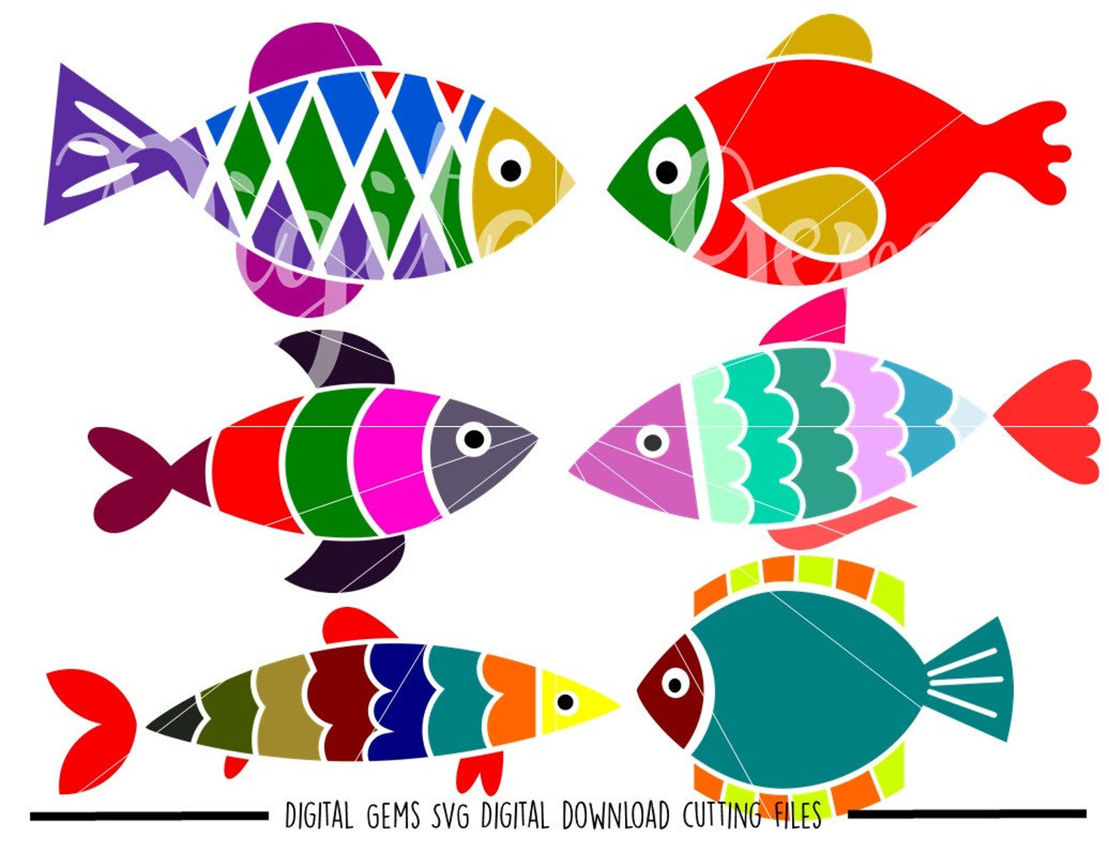 Fish Svg / Dxf / Eps / Png Files. Compatible With Silhouette, Cricut ...