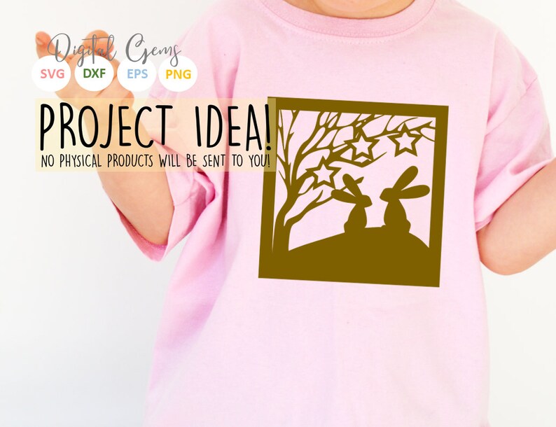 Rabbit paper cut svg / dxf / eps / files and pdf / png | Etsy