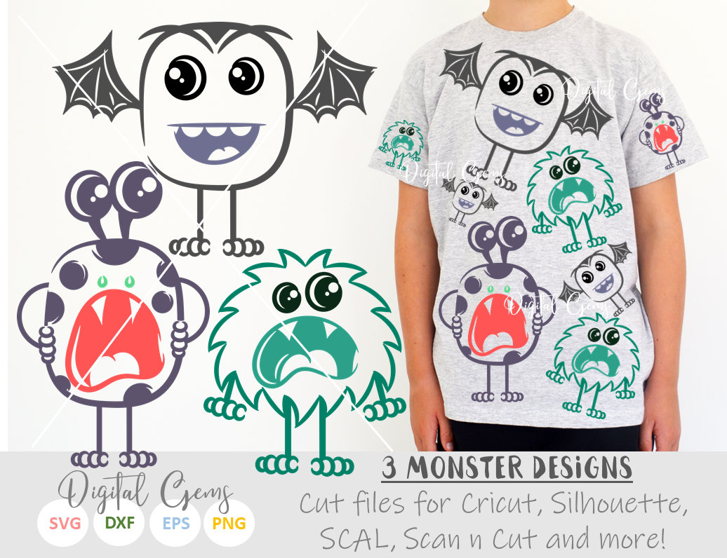 Monster Svg / Dxf / Eps / Png Files. Digital Download. | Etsy UK