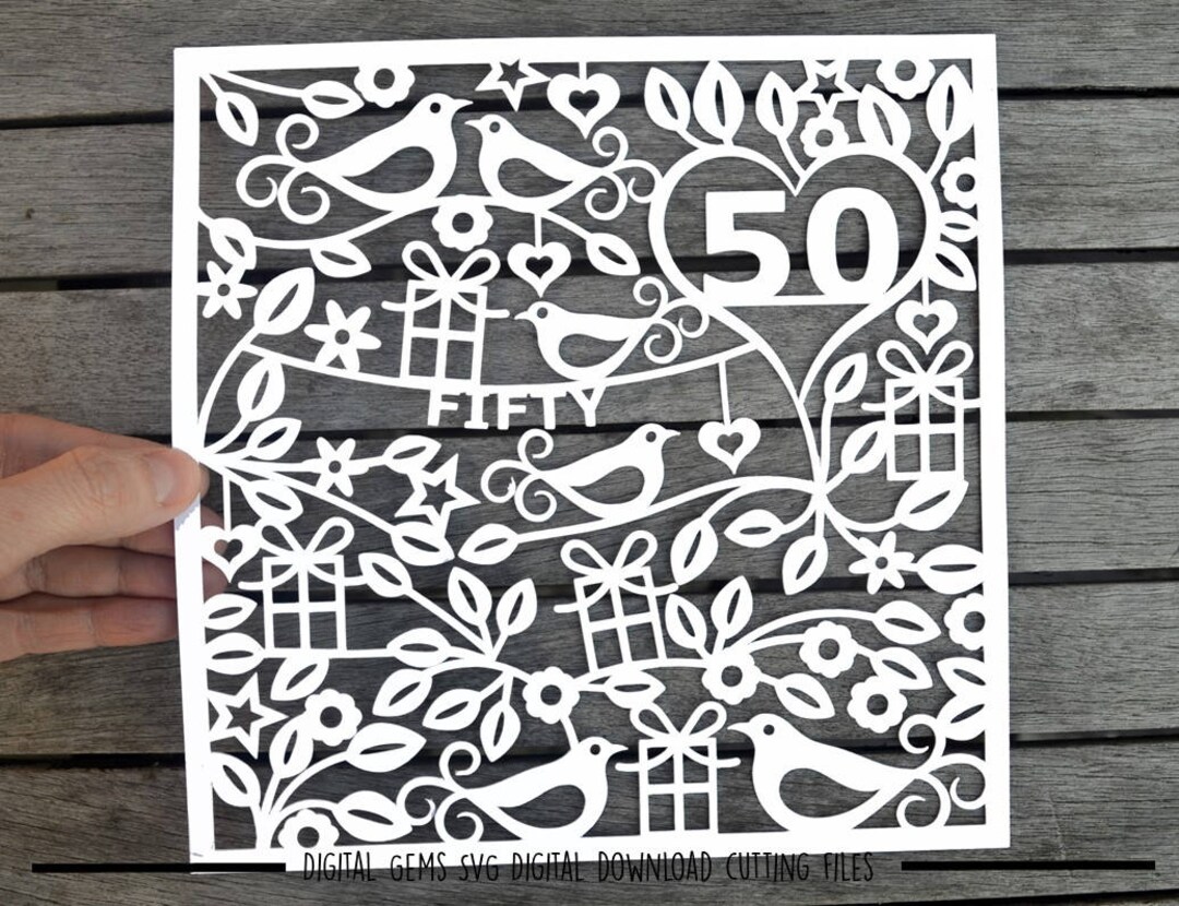 Number 50 Paper Cut Svg / Dxf / Eps / Files and Pdf / Png Printable ...