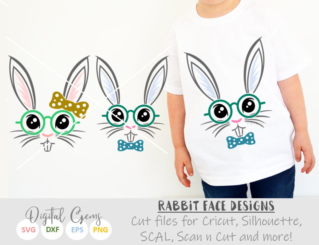 Bunny Rabbit Faces, Easter Svg / Dxf / Eps / Png Files. Download ...