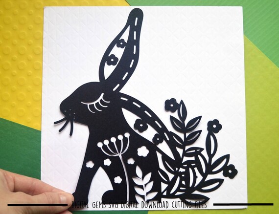 Rabbit Paper Cut Svg / Dxf / Eps / Files and Pdf / Png | Etsy
