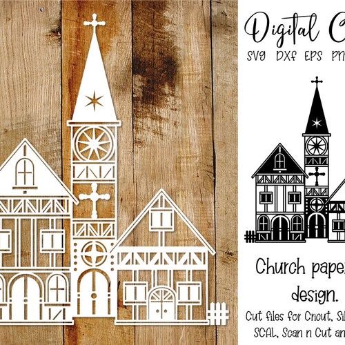 Church Frame Paper Cut Design. Svg / Dxf / Eps / Png Files and - Etsy UK