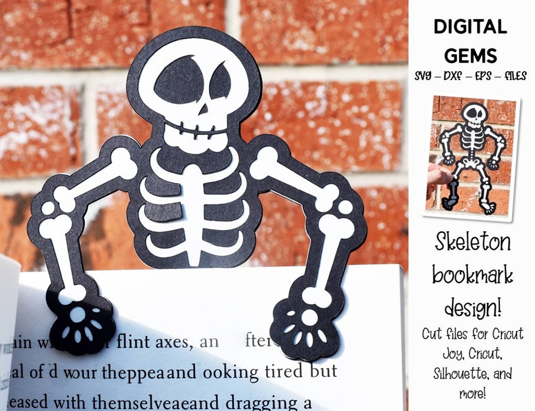 Skeleton Bookmark Svg / Dxf / Eps / Png Files. Digital Download. Works ...