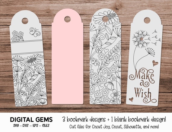 Bookmark Flower Designs. Svg / Dxf / Eps Files. Digital | Etsy