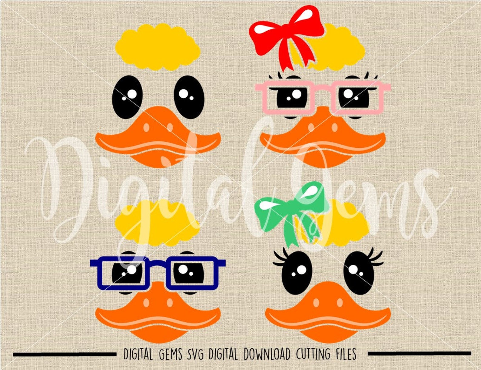 Duck Faces Svg / Dxf / Eps / Png Files. Digital Download. | Etsy