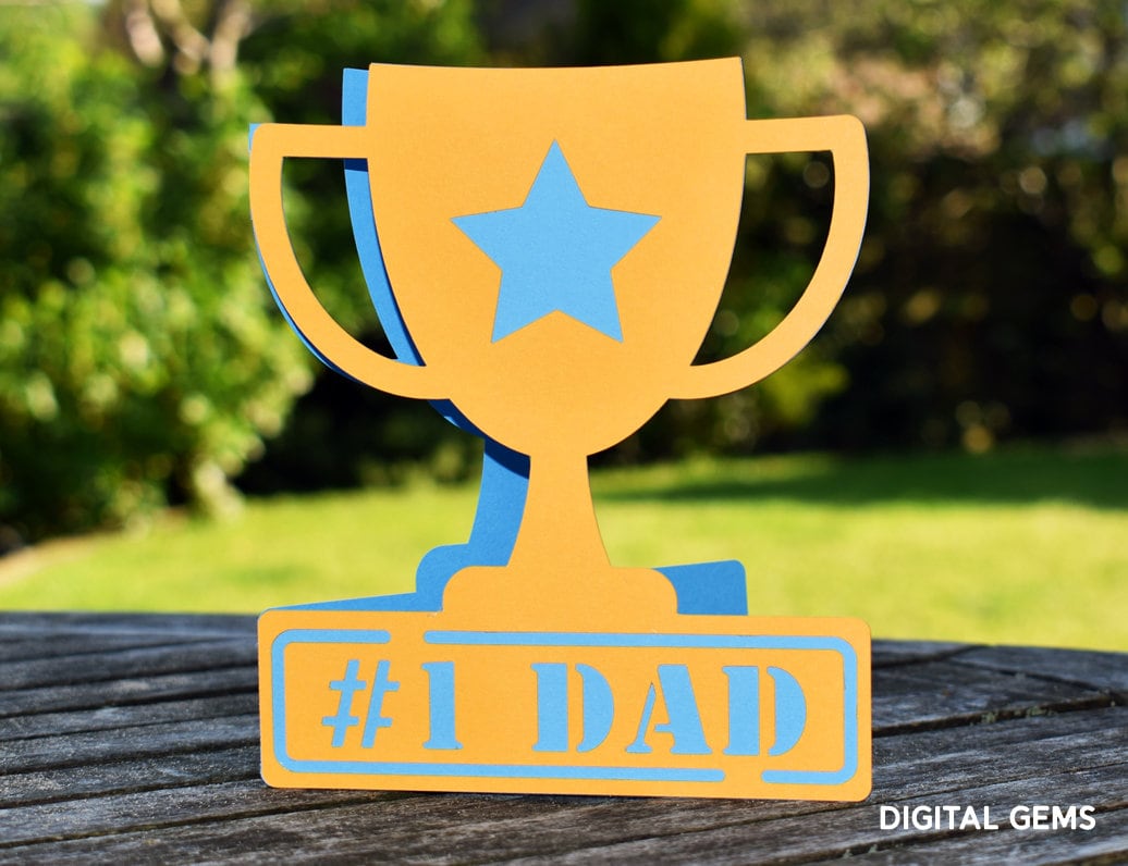 Trophy Fathers Day / Dad Birthday Card Design Svg / Dxf / Eps Files ...