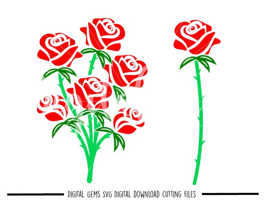 Rose Svg / Dxf / Eps / Png Files. the Files Work Well With Silhouette ...