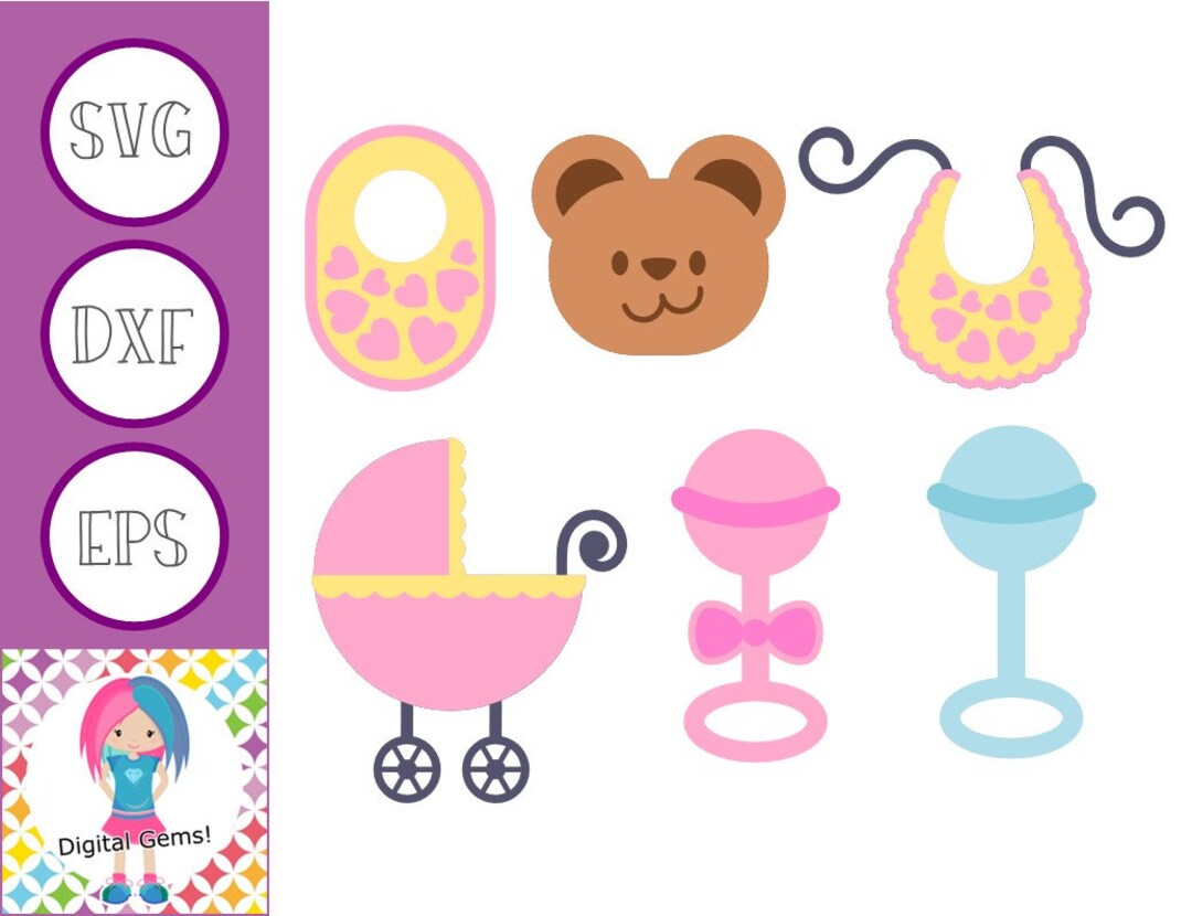 Baby Items Svg / Dxf / Eps / Png Files. Digital Download. Works With ...