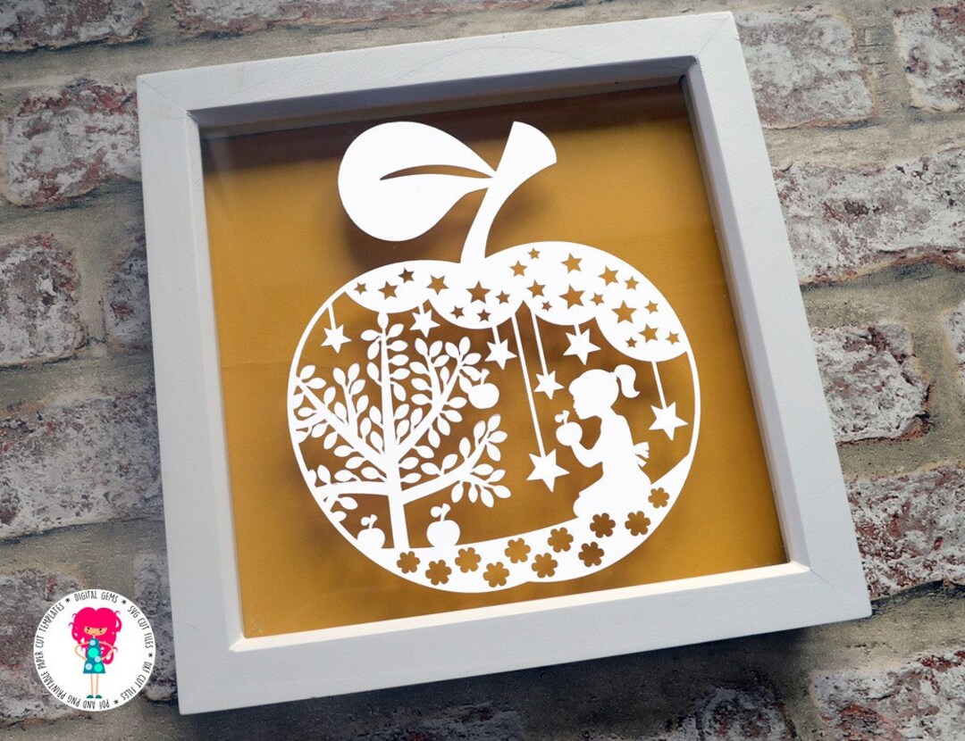 Apple Paper Cut Svg / Dxf / Eps Files and Pdf / Png Printable Template ...