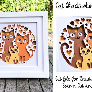 3D Cat Shadow Box: Layered Paper Cut Design (SVG, DXF, EPS) - Etsy