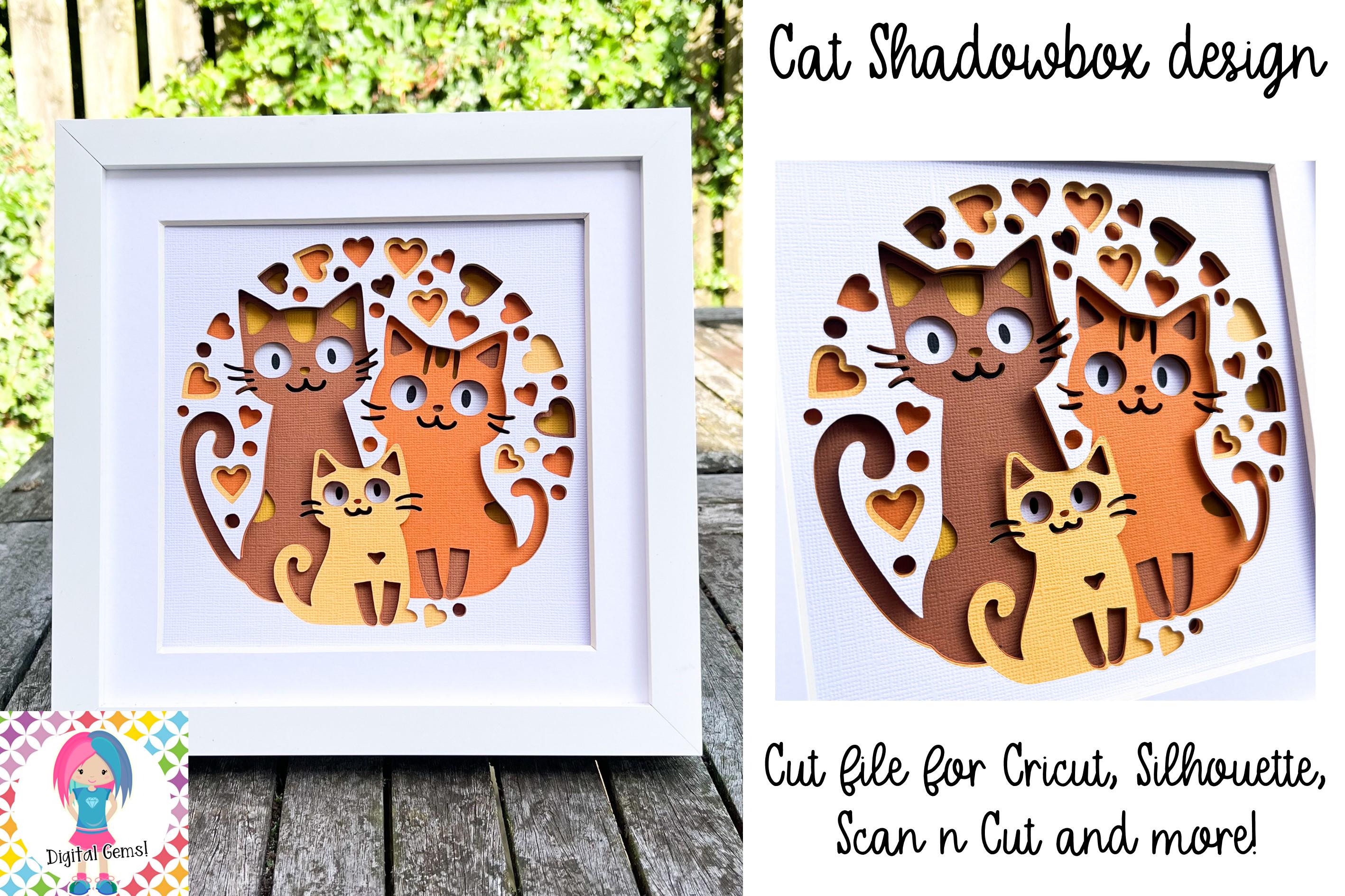 3D Cat Shadow Box: Layered Paper Cut Design (SVG, DXF, EPS) - Etsy