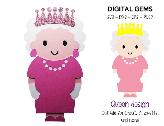 Queen Royal Design Svg / Dxf / Eps / Png Files. Digital - Etsy