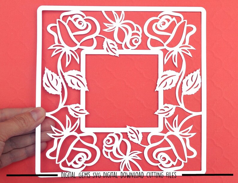 Rose Frame Svg / Dxf / Eps / Files, and Pdf / Png Printable Templates ...